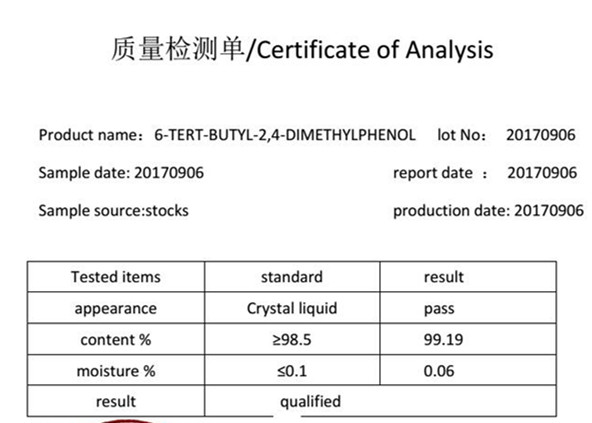 Non Toxic Phenolic Antioxidants Tbx LA / 6bx / Topanol A 6-Tert-Butyl-2 ...